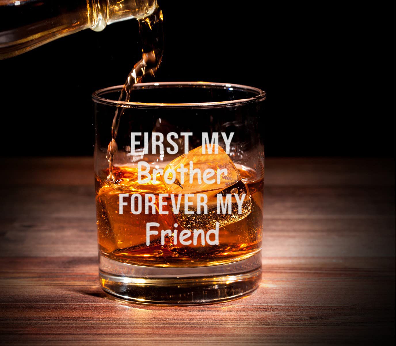 NeeNoNex First my Brother Forever my Friend Whiskey Glass - Great Gift for Birthday, or Christmas Gift for Brother, Brothers