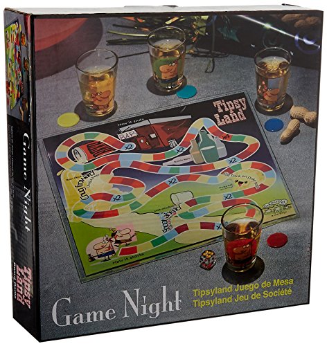 Game Night Tipsyland Drinking Shot Glass Board Set