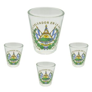 accmall shot glasses el salvador 1 1/2 oz 4 piece