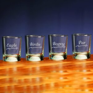 fore double old fashioned golf score glasses | set of 4 glasses | 12.5oz each