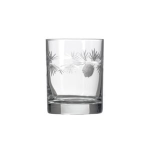 Rolf Glass Icy Pine Double Old Fashioned Glass 13 ounce - Whiskey Glass Set of 4 – Lead-Free Glass - Etched Whiskey Tumbler Glasses – US Made