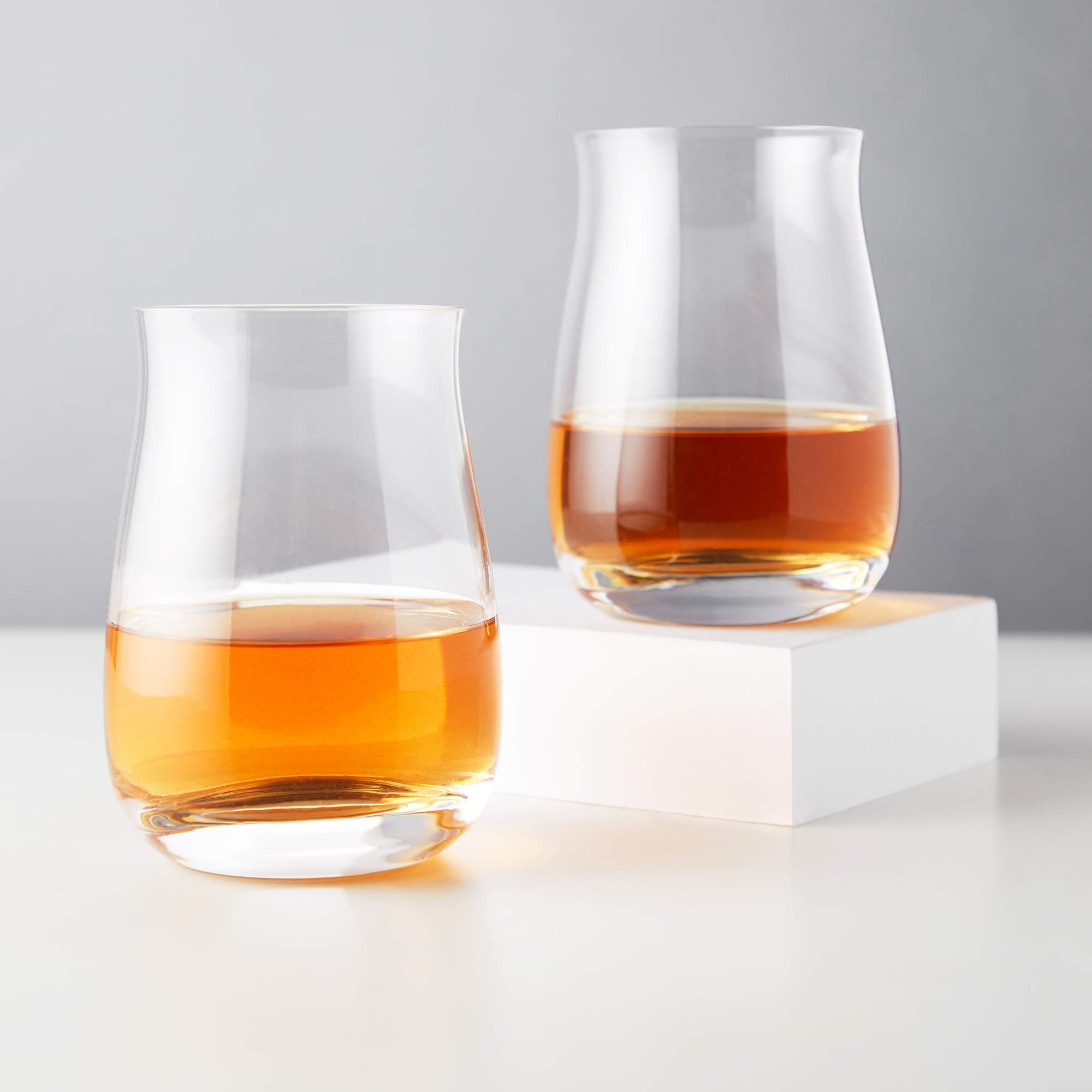 Spiegelau Single Barrel Bourbon Glasses, Set of 2, European-Made Lead-Free Crystal, Modern Whiskey Glasses, Dishwasher Safe, Professional Quality Cocktail Glass Gift Set, 13.25 oz