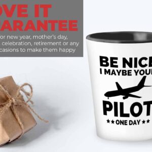 Bubble Hugs Pilot Shot Glass 1.5Oz - Pilot One Day - Pilot Gifts Airplane Flying Captains Aviator Airline Aviation