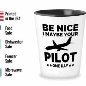 Bubble Hugs Pilot Shot Glass 1.5Oz - Pilot One Day - Pilot Gifts Airplane Flying Captains Aviator Airline Aviation