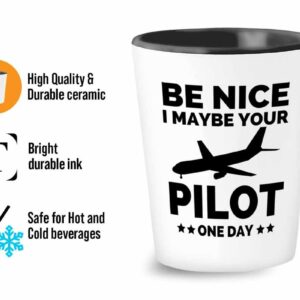 Bubble Hugs Pilot Shot Glass 1.5Oz - Pilot One Day - Pilot Gifts Airplane Flying Captains Aviator Airline Aviation