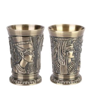 shot glass, metal vintage egyptian shot glass sun god pattern creative wine shot glass personalized sip glass whiskey shot glass metal wine shot glass bronze whiskey wine cup for home bar