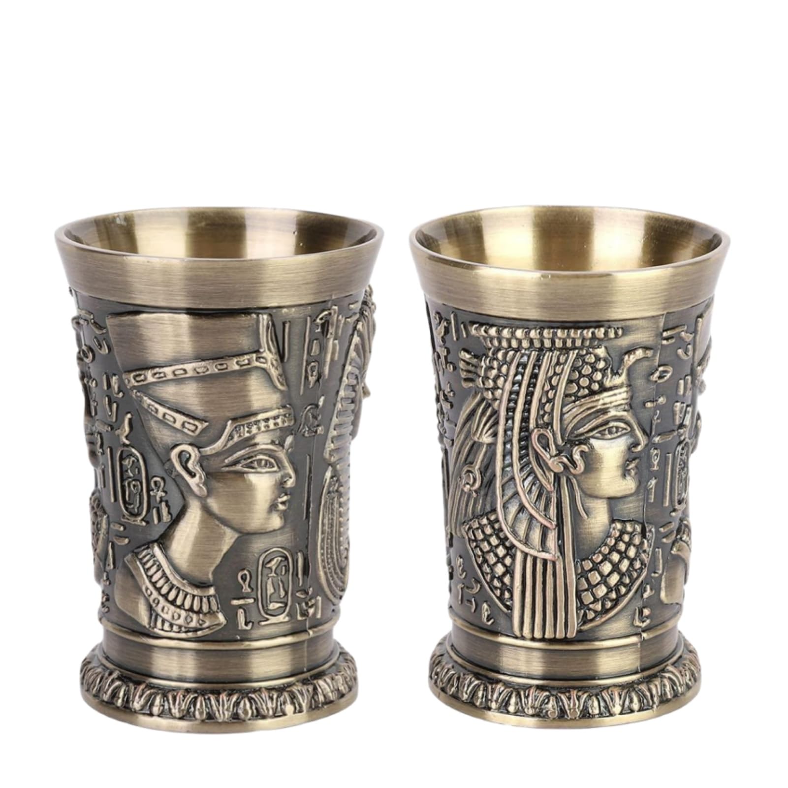 Shot Glass, Metal Vintage Egyptian Shot Glass Sun God Pattern Creative Wine Shot Glass Personalized Sip Glass Whiskey Shot Glass Metal Wine Shot Glass Bronze Whiskey Wine Cup for Home Bar