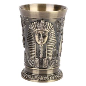 Shot Glass, Metal Vintage Egyptian Shot Glass Sun God Pattern Creative Wine Shot Glass Personalized Sip Glass Whiskey Shot Glass Metal Wine Shot Glass Bronze Whiskey Wine Cup for Home Bar