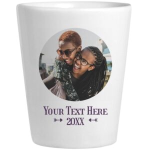 upload your photo custom shot glass: ceramic shot glass