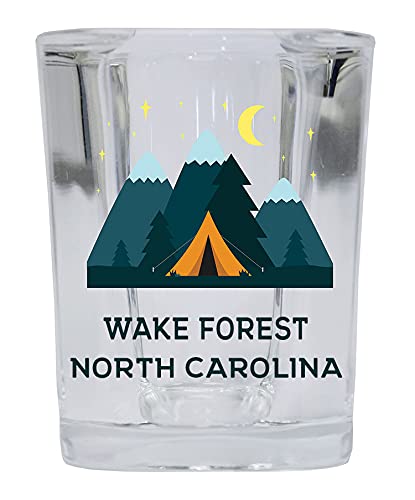 R and R Imports Wake Forest North Carolina 2 Ounce Square Base Liquor Shot Glass Tent Design