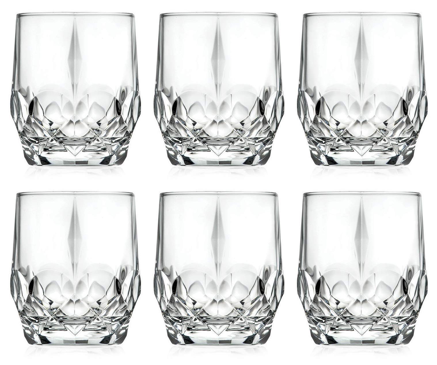 Barski Tumbler Glass - Double Old Fashioned - Set of 6 Glasses - Designed DOF tumblers - For Whiskey - Bourbon - Water - Beverage - Drinking Glasses - 11 oz. - Glass - Made in Europe