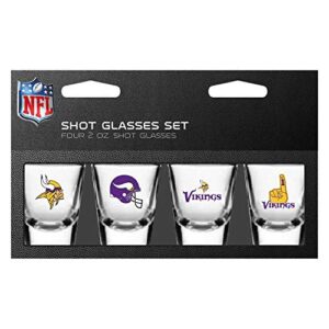 nfl minnesota vikings shot glass set4 pack shot glass set, team colors, one size