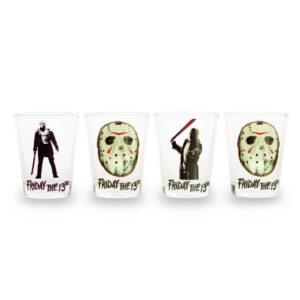 friday the 13th jason voorhees 2-ounce mini shot glasses | set of 4