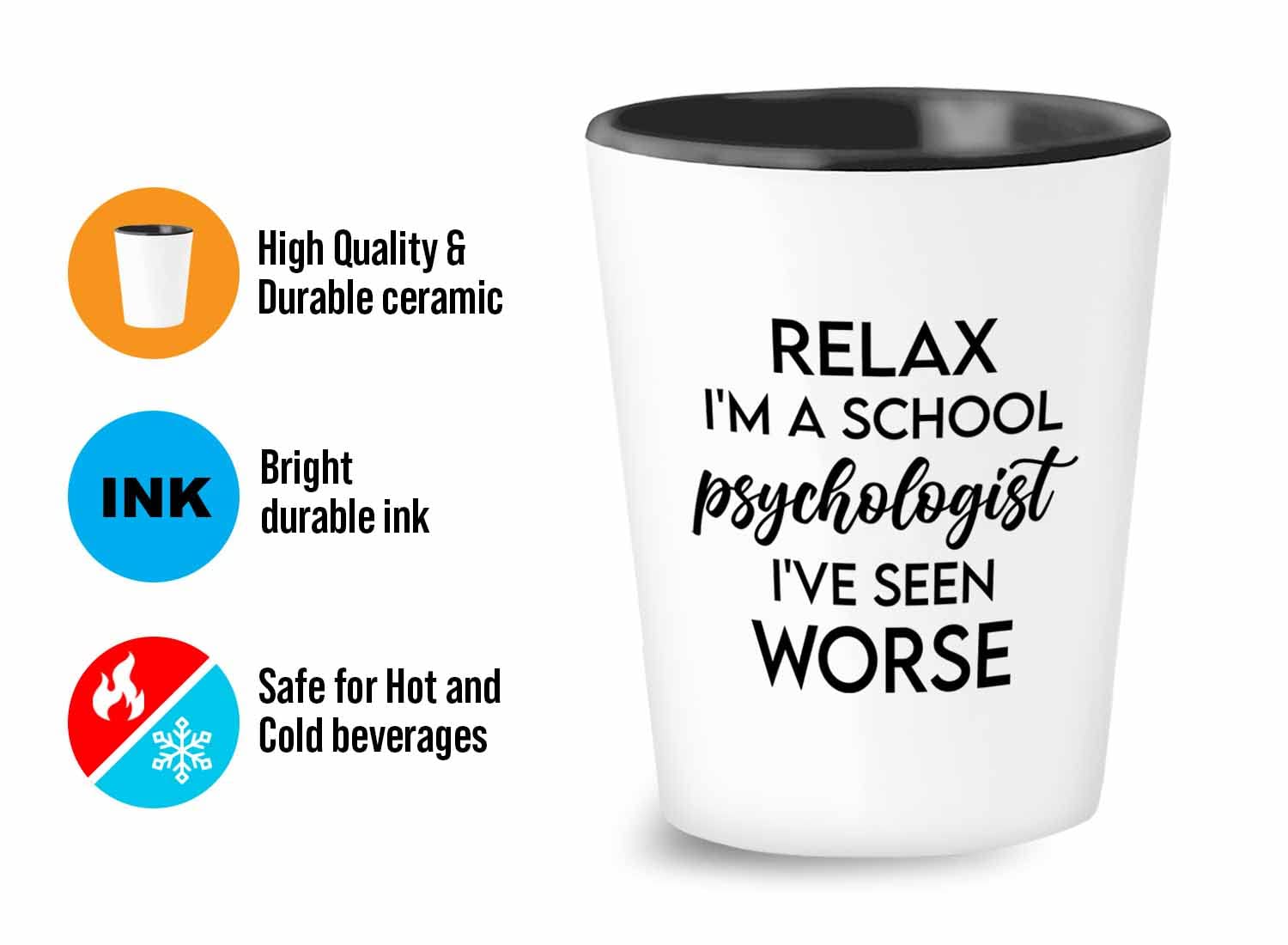 Bubble Hugs School Psychologist Shot Glass 1.5oz - I'm a school psychologist - Therapist School Counselor RN Graduation Psych Majors Neuropsychology