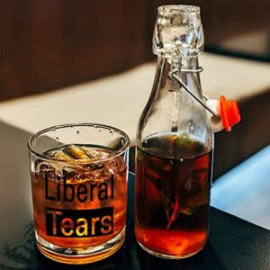 DAZLUTE Funny Liberal Tears Whiskey Glass, Leftist tears, Funny Political Gifts Manly Christmas Trump Gifts for Men Republican Conservative Christmas Birthday, White Elephant Gifts Exchange, 10 Oz