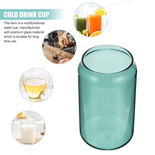 Luxshiny Ice Coffee Tumbler Drinking Glasses Can Tumbler Can Shaped Colored Glass Cups Beer Glasses Cocktail Whiskey Tumbler Cup Iced Coffee Glasses Water Beverage Cups Bubble Tea Cups