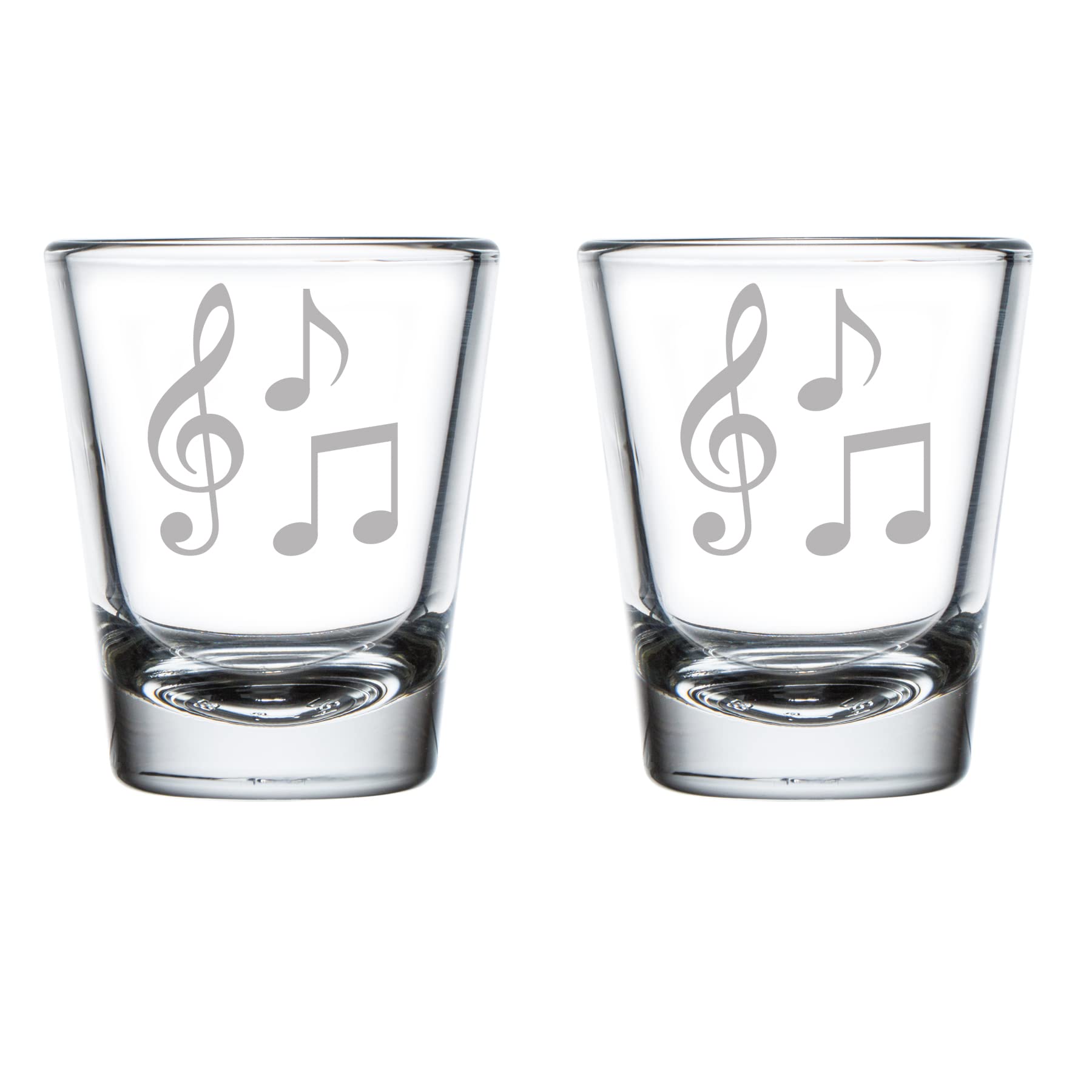 MIP Brand Set of 2 Shot Glasses 1.75oz Shot Glass Music Notes