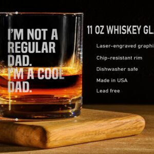 Promotion & Beyond I'M NOT A REGULAR DAD I'M A COOL DAD Whiskey Glass - Funny Gift for Dad Uncle Grandpa From Daughter Son Wife - Father's Day