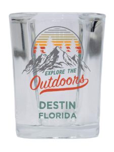 r and r imports destin florida explore the outdoors souvenir 2 ounce square base liquor shot glass