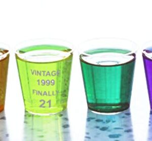 21st Birthday Shot Glass -21st Birthday Gifts- Finally 21 (1999)- 21st Birthday for Him/Her Compliments Birthday Decorations