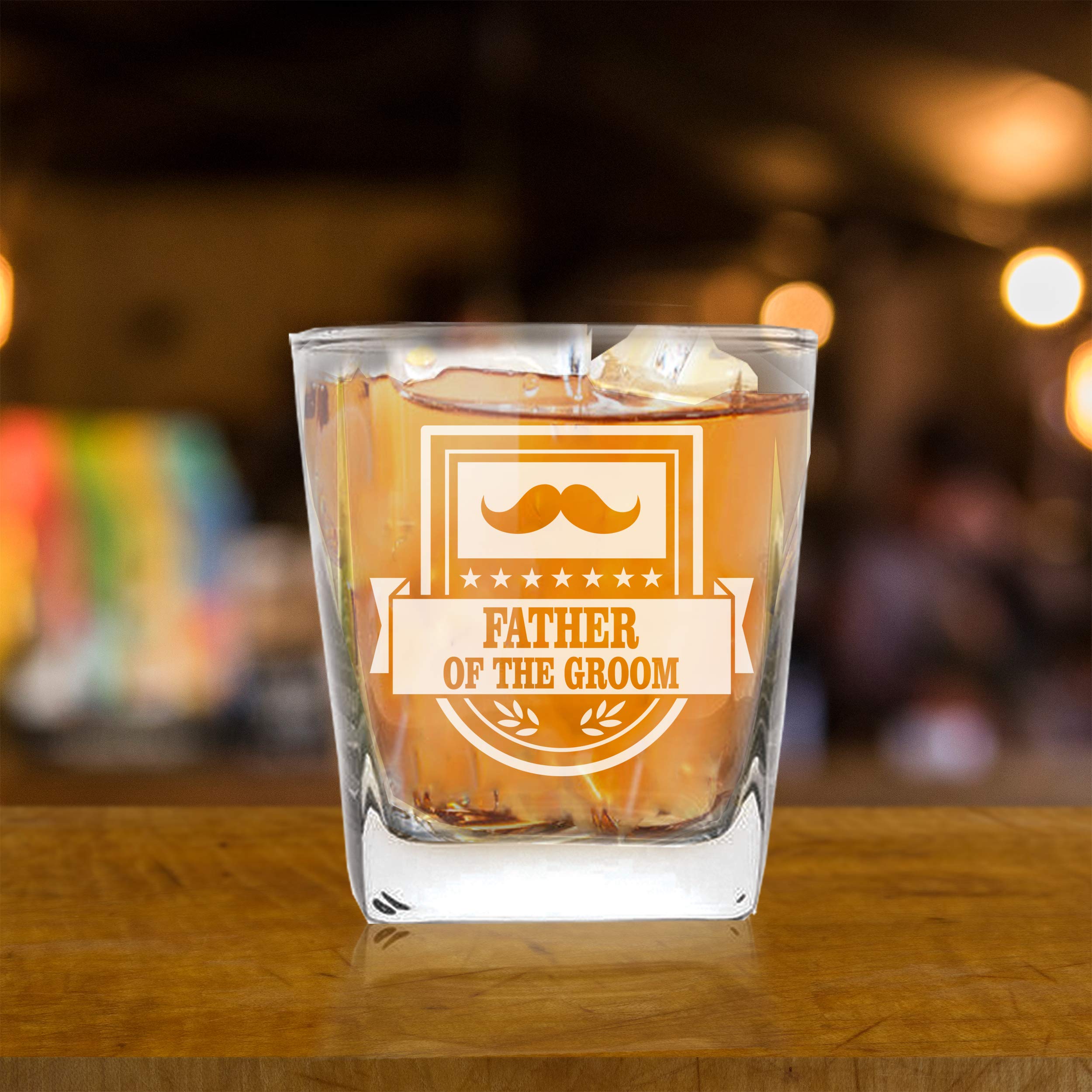 My Personal Memories Mustache Style 9 oz Whiskey Rocks Glass for Wedding Party