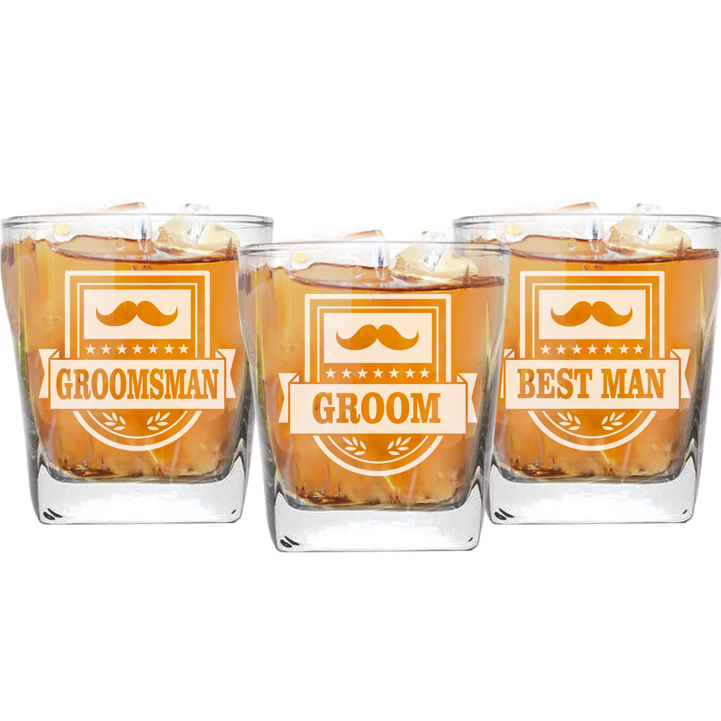 My Personal Memories Mustache Style 9 oz Whiskey Rocks Glass for Wedding Party