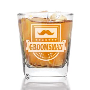 My Personal Memories Mustache Style 9 oz Whiskey Rocks Glass for Wedding Party