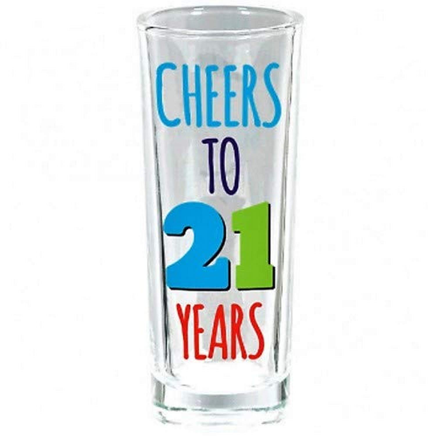 Amscan 21st Birthday Shot-Glasses, 3 oz, Multicolor