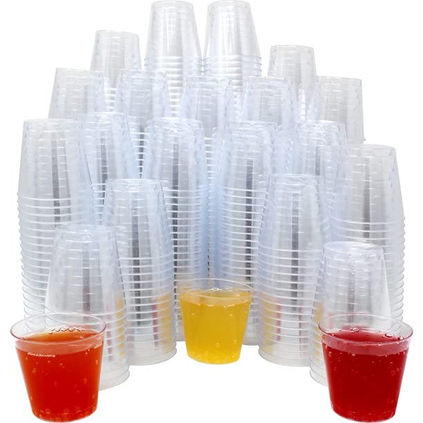 Shot Glasses Premium 1oz Clear Plastic Disposable Cups 700 ct VALUE PACK, Perfect Container for Jello Shots, Condiments, Tasting, Sauce, Dipping, Samples