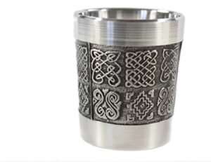 irish shot glass celtic knots pewter 1 fl. oz. made in ireland