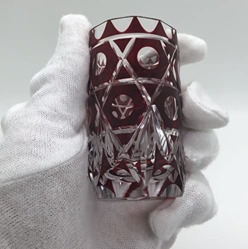 (Creative Series) Tamakiko Hexagonal Basket Shot Glass, Kiriko Glass, Shot Glass, Straight in Paulownia Box, Kiriko Workshop, Promitsu Made in Japan, Independent Kiriko Artist Mitsuki Saito