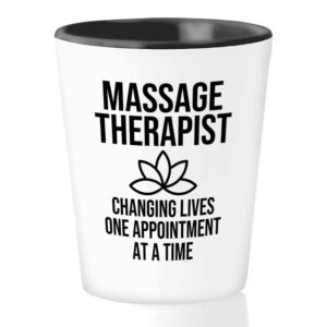 flairy land therapist shot glass 1.5oz - massage therapist changes - physical therapy psychologist counselor psychiatrist graduation adult women massagist traveler