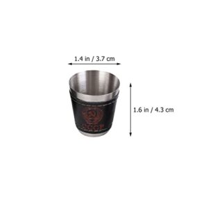 Yardwe Glass Measuring Cup 8pcs Stainless Steel Shot Cups, Metal Shot Glasses with Carrying Case Outdoor Travel Drinking Cups for Water Wine Camping Accessories