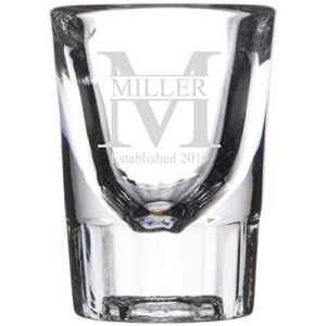 personalized whiskey shot glasses | custom engraved (set of 4) | miller design