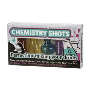 Funtime Gifts Plastic Glasses Chemistry Shots, Multi-Colour, 4 Count (Pack of 1)