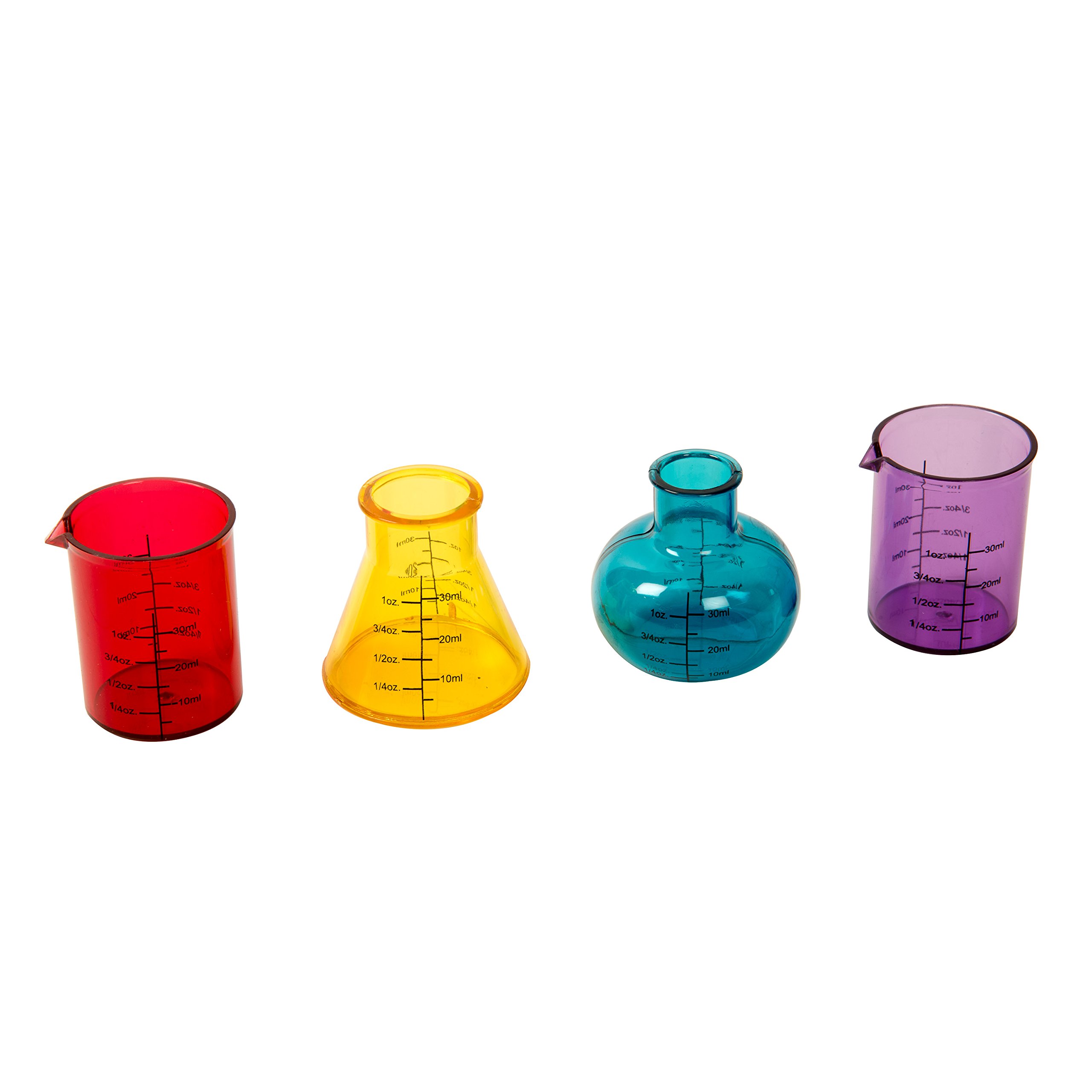 Funtime Gifts Plastic Glasses Chemistry Shots, Multi-Colour, 4 Count (Pack of 1)