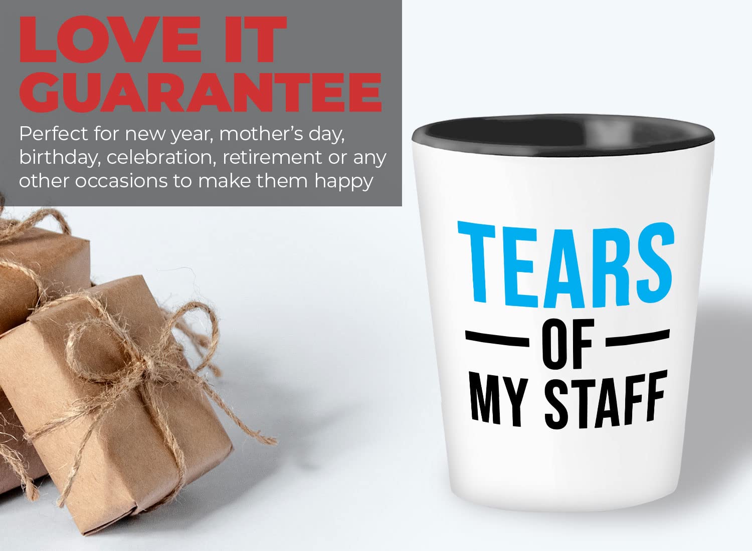 Bubble Hugs Funny Sarcasm Shot Glass 1.5oz - Tears Of My Staff - Sarcastic Boss Manager Supervisor Coworker Adult Humor Hilarious Sneering Jokes