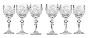 set of 6 russian cut crystal shot/sherry glasses on a long stem 65ml/2oz hand made