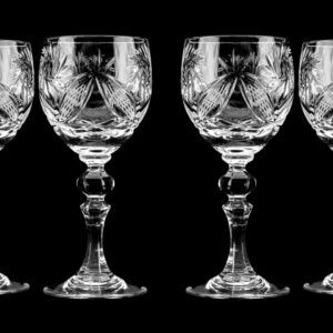 SET of 6 Russian CUT Crystal Shot/sherry Glasses on a Long Stem 65ml/2oz Hand Made