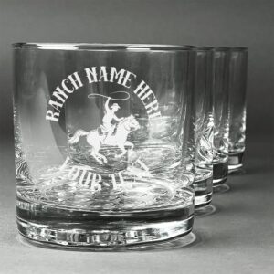 western ranch whiskey glasses (set of 4) (personalized)