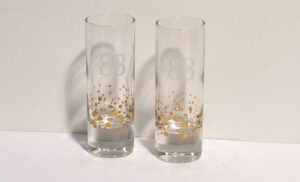 baileys irish cream gold foil shot glass - set of 2