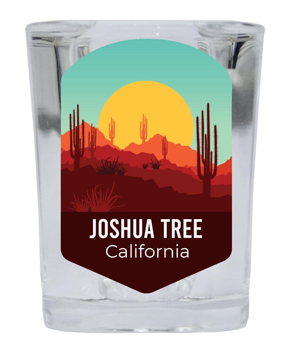 Joshua Tree California Souvenir 2 Ounce Square Shot Glass Desert Design