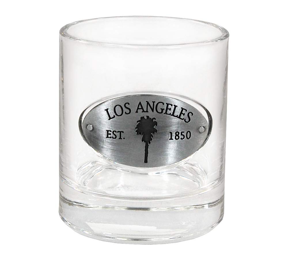 Americaware 10 oz. Whiskey Glass With Etched Los Angeles Medallion