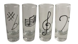 music symbol shot glasses (set 4)