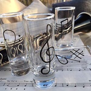 Music Symbol shot glasses (set 4)