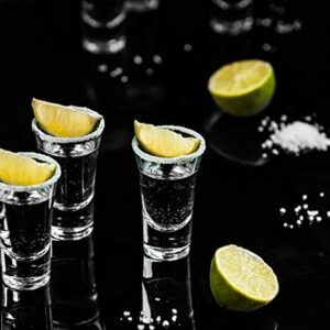 2 oz Clear Tall Flair Shot Glass Set of 12, Heavy Base Shot Glasses 12/Case Classic Cone Shaped Tequila Shooter Glass 12-Pack Premium Glassware With Liquor Pourer And Coasters