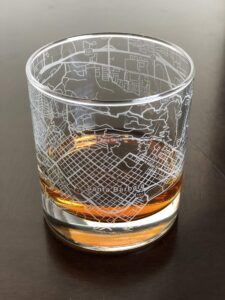 rocks whiskey old fashioned 11oz glass urban city map santa barbara california