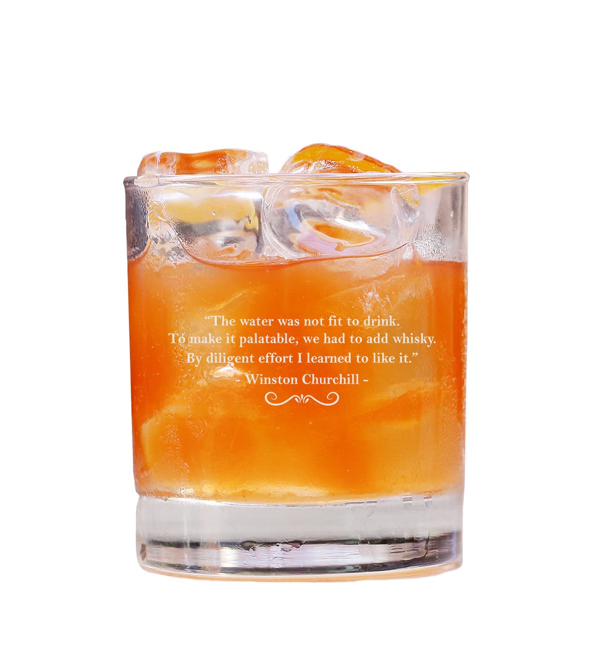 QPTADesignGift Winston Churchill Quote Whiskey Glass - Whiskey Glass Etched - Whiskey Quotes - Funny Birthday Gift - Fathers Day Glass - Funny Birthday Gift