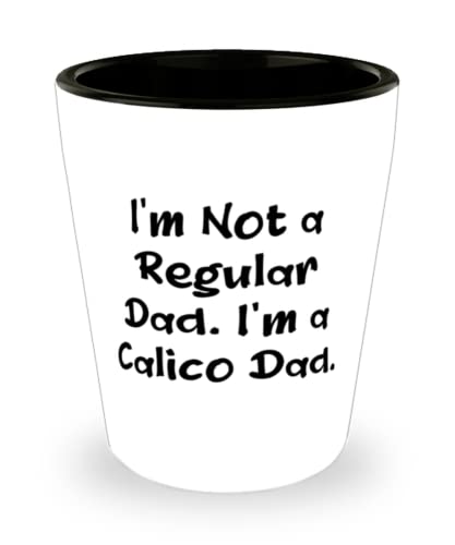 Joke Calico Cat, I'm Not a Regular Dad. I'm a Calico Dad, Unique Shot Glass For Cat Dad From Friends