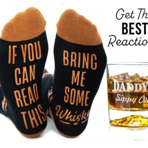 COOL STONES Daddy's Sippy Cup Whiskey Glass and Whiskey Socks for Dad - Whiskey Socks - New Dad and Old Dad - Gift Set for Men - Funny Engraved Scotch Glass and Fun Socks (Cup & Socks)